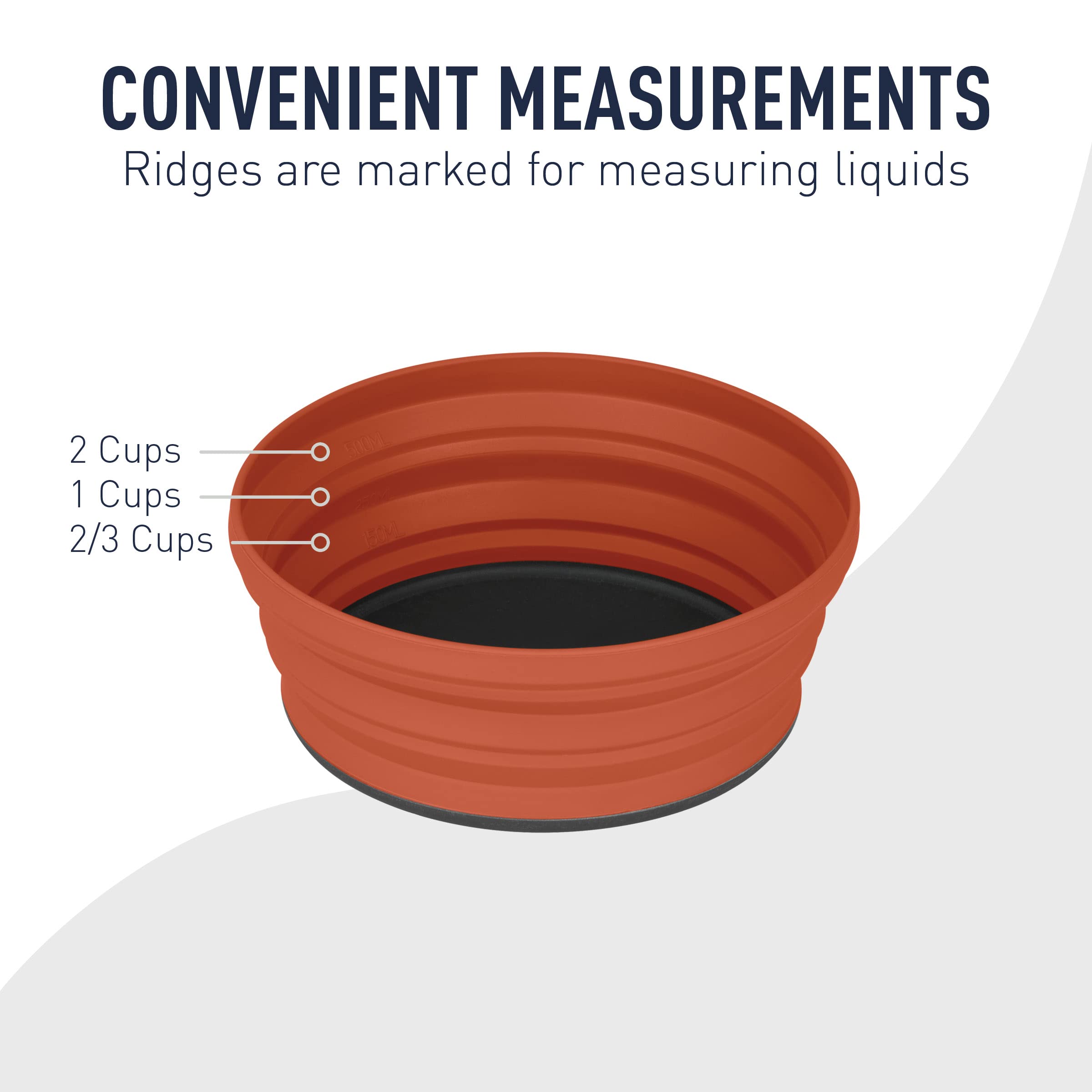 Sea to Summit X-Bowl Collapsible Silicone Camping Dish, Original (22 fl oz), Sand