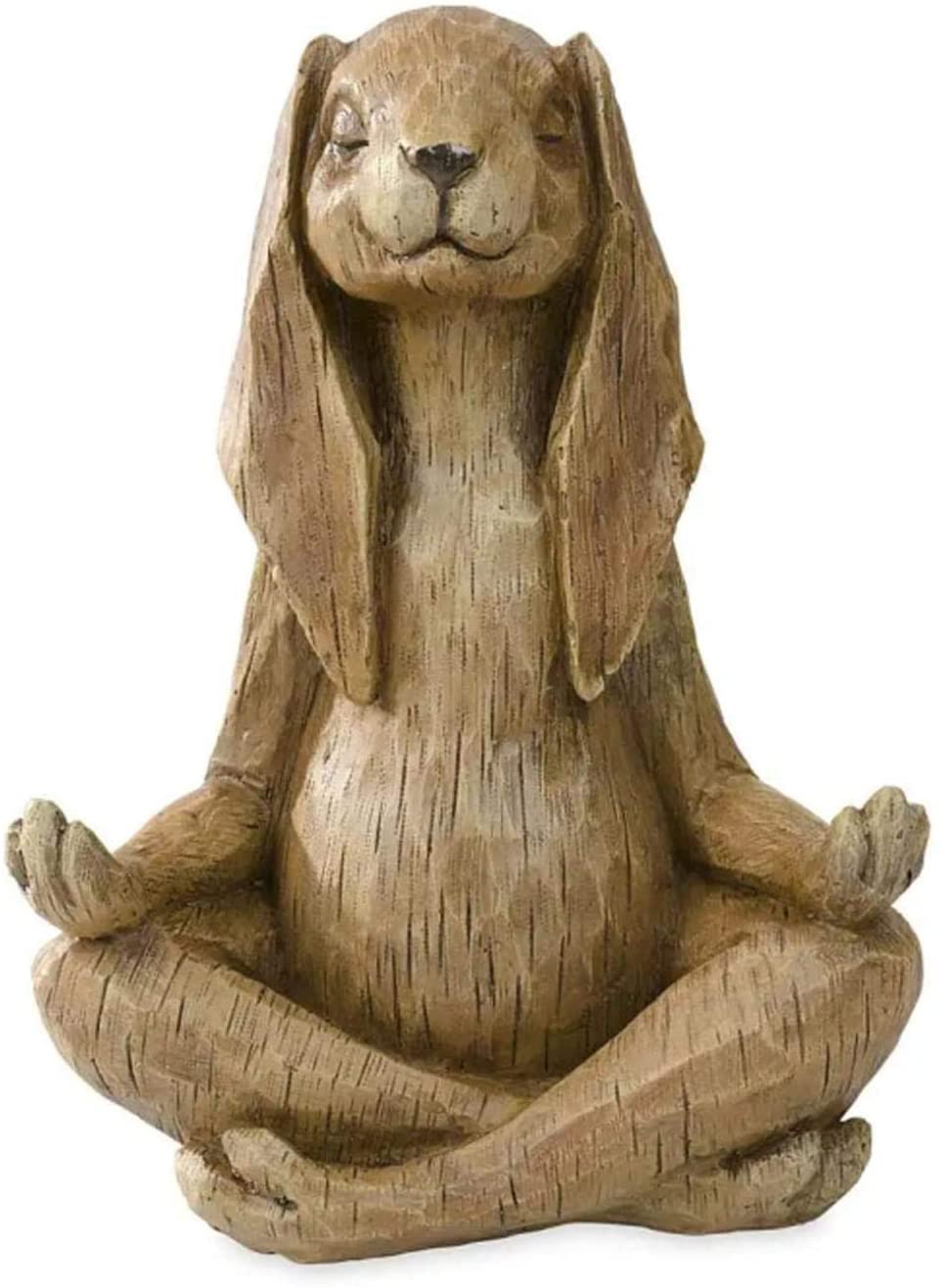 Trjgtas Garden Yoga Rabbit Meditating Rabbit Statue,Bunny Meditation Sculpture Decoration with Look of Carved Outdoor Animal Yard Porch Art