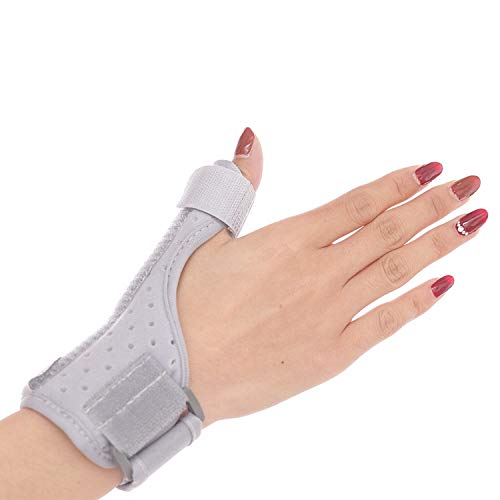 Thumb Spica Splint Brace Stabilizer Wrist Strap for Arthritis, Soft Tissue Injuries, Tendonitis, Pain, Sprains, Fractures, Carpal Tunnel & Trigger Thumb Immobilizer, Fits Both Hands, 1 Pack (Gray)