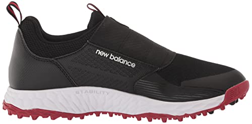 New Balance Men's Fresh Foam PaceSL BOA Golf Shoe, Black/Red, 12