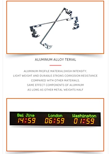 THINKHONGHAO Zhong Xiaoxiao Brand LED red and Green Digital Electronic 3 City World Clock Summer Digital World Clock displays time Brightness at Different Times