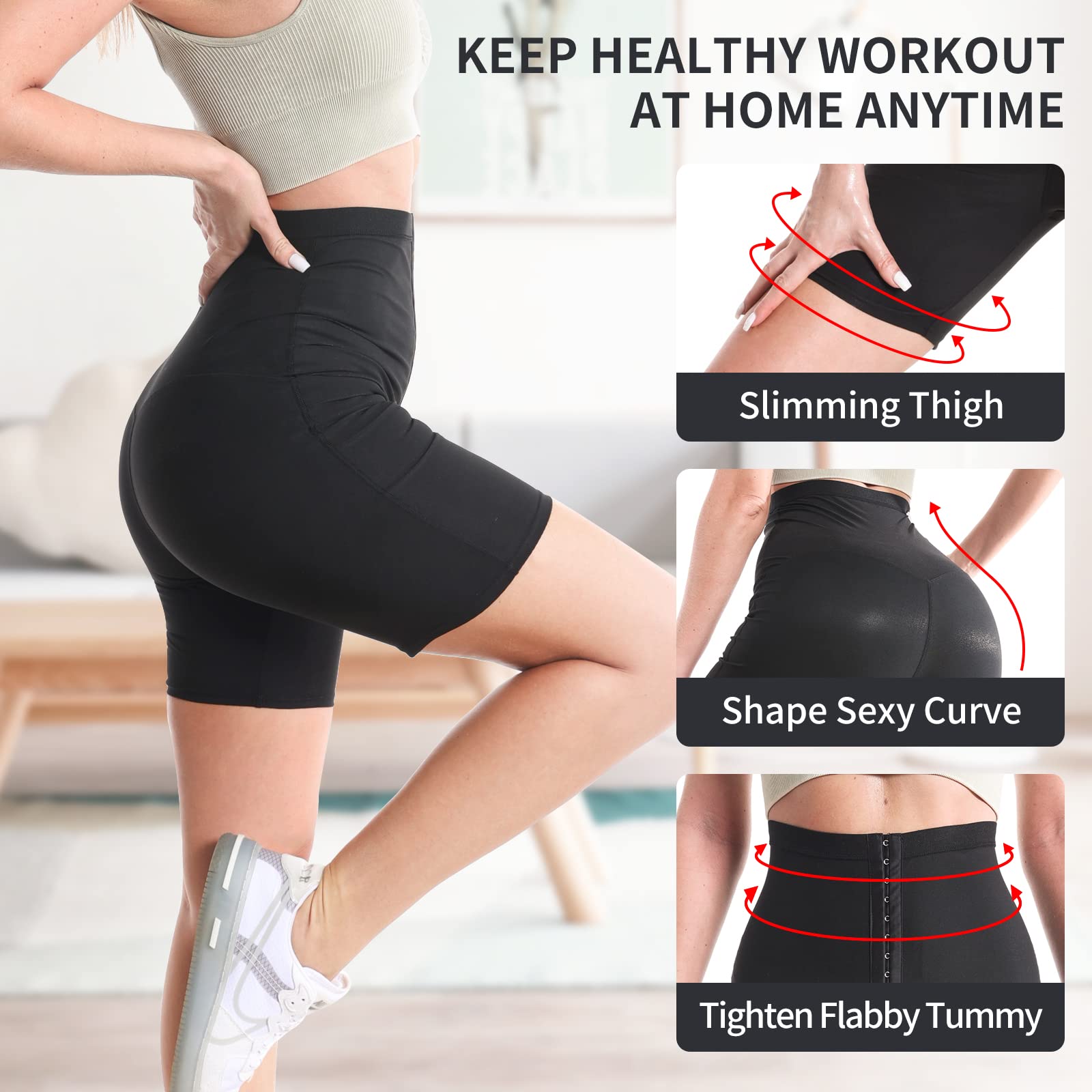 Sauna Suit for Weight Loss High Waist Compression Slimming Weights Thermo Legging Workout Body Shaper Sauna Sweat Pants