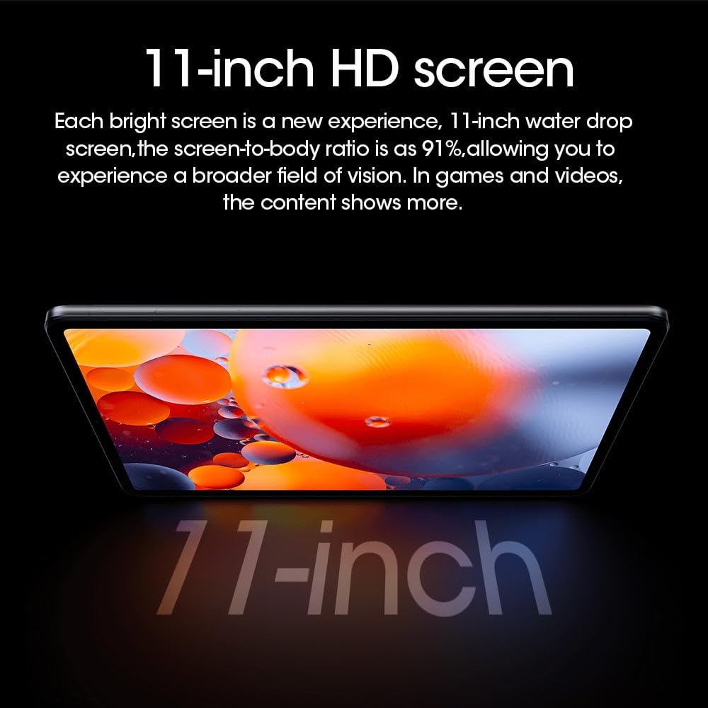 New Pad 5 Tablet Android Snapdragon 865 Dual SIM Card 12GB 512GB Tablets 11 Inch 13MP+24MP Camera 8800mAh Gloabl Version TAB PC Gray with Keyboard / 6GB 128GB