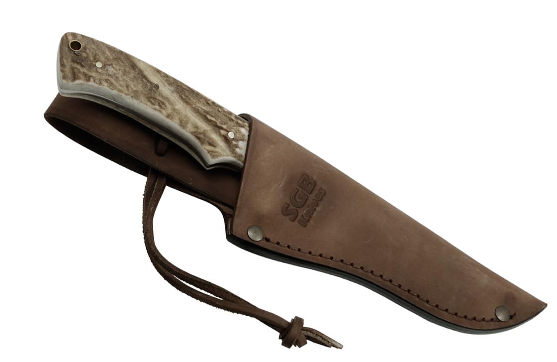 PUMA SGB Teton Staghorn Hunting Knife with Leather Sheath