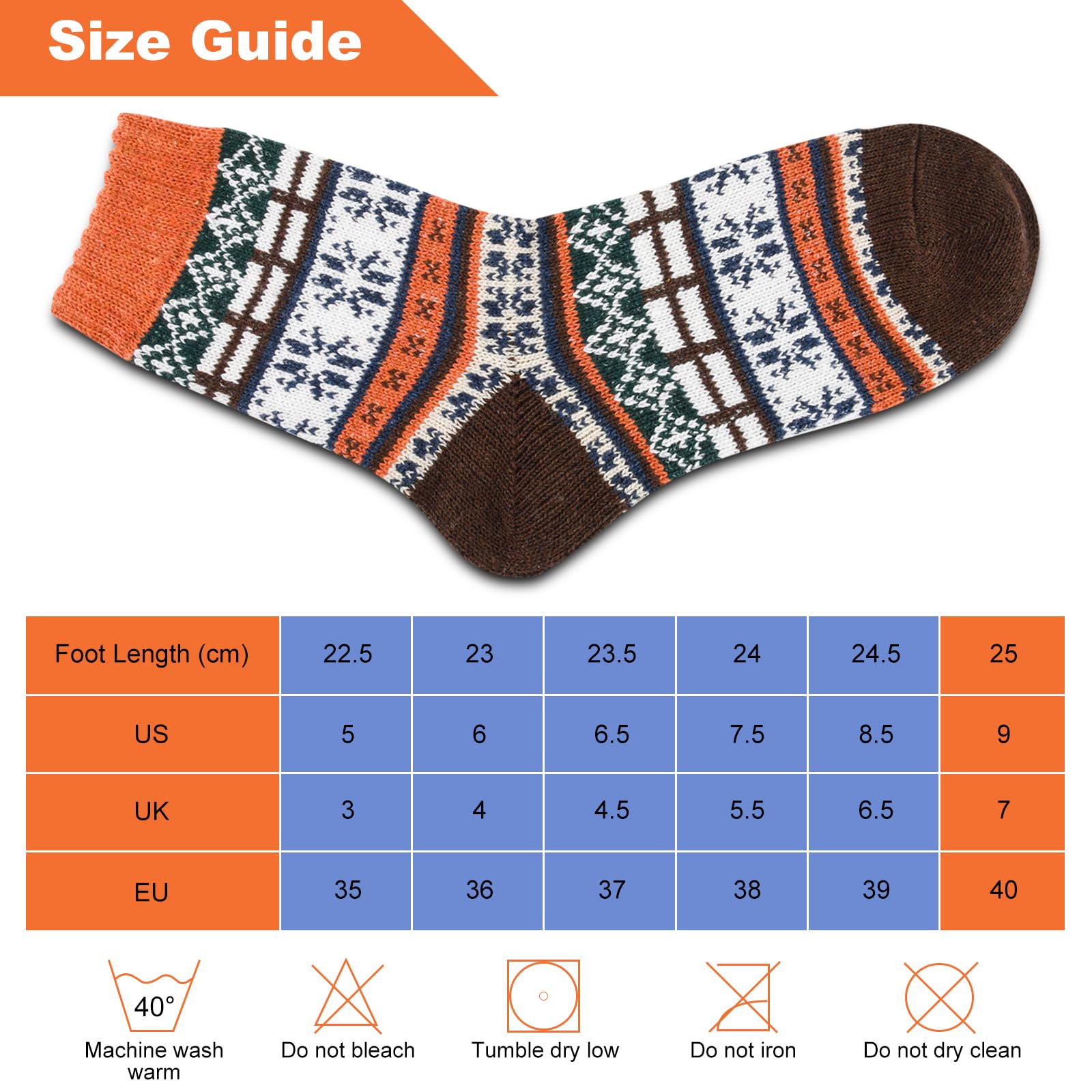 LKV Womens Winter Socks Gift Box Free Size Thick Wool Socks Soft Warm Casual Socks for Women Socks Christmas Socks 5 Pairs