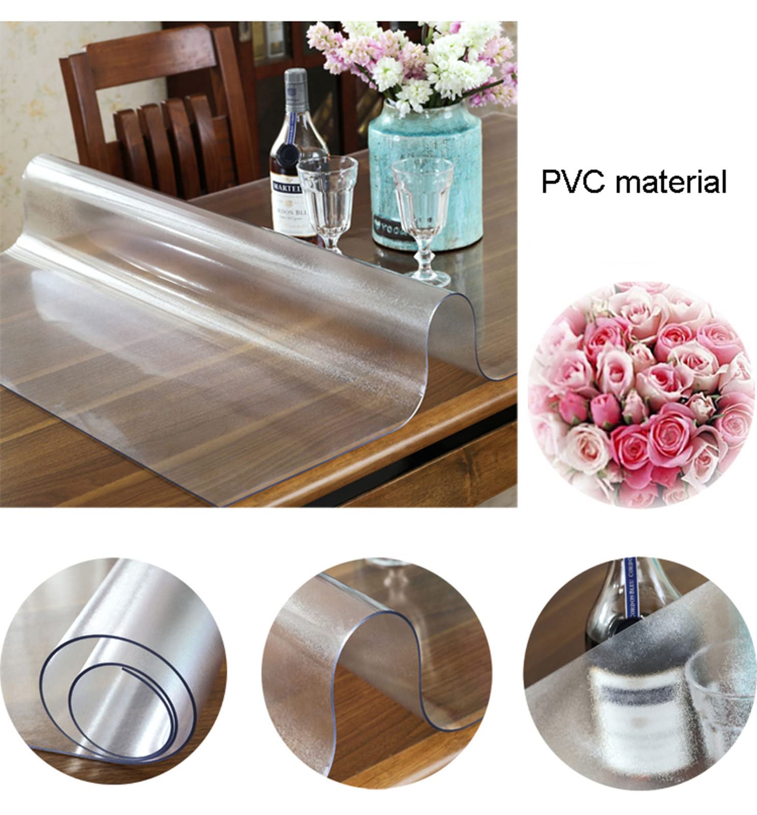 Office Chair Mat for Hardwood Floor,4x8.8ft Thick Transparent Heavy Duty Computer Swivel Chair,HD Transparent Carpet Entrance Hall Bedroom Mat Protect Pad,Transparent 2mm/0.08in