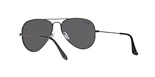 Ray-Ban RB3025 Classic Aviator Sunglasses, Black/Polarized Black, 58 mm