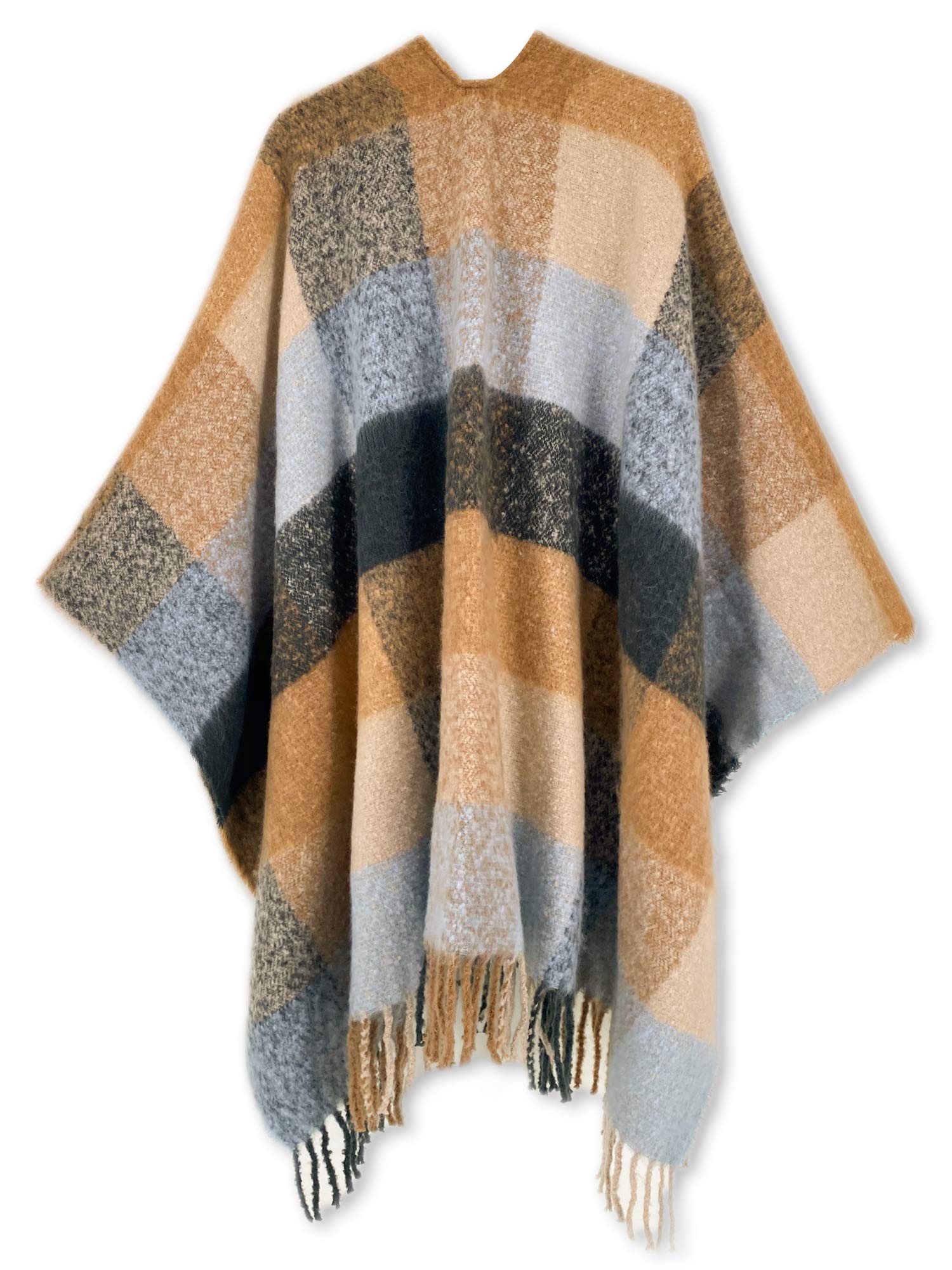 Moss Rose Women's Shawl Wrap Poncho Ruana Cape Open Front Sweater Cardigan for Fall Kimono Winter Holiday