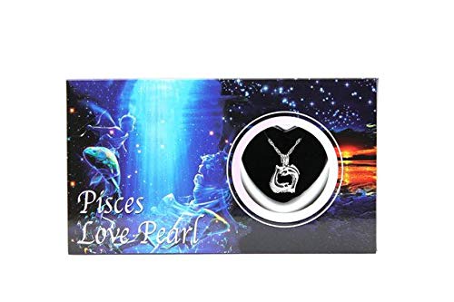 Pisces Zodiac Pearl Necklace Love with with Genuine Pearl