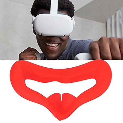VR Face Pad, Prevent Sweat Eye Cover for Oculus Quest2 Gaming Headset(Red)