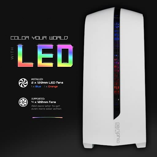 Periphio Portal Gaming PC Desktop Computer Tower, Intel Quad Core i5 3.2GHz, 16GB RAM, 120GB SSD + 500GB 7200 RPM HDD, Windows 10, Nvidia GT1030 2GB Graphics Card, HDMI, Wi-Fi (Renewed)