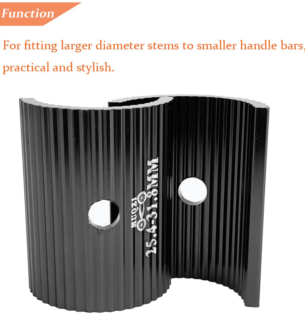 Saipe 1Pair Bike Handlebar Shim Bicycle Handlebar Stem Shim Handle Bar Adapter Reducer Aluminum Alloy Clamp Spacer Conversion Shims 25.4 to 31.8 MM Cycling Parts Components