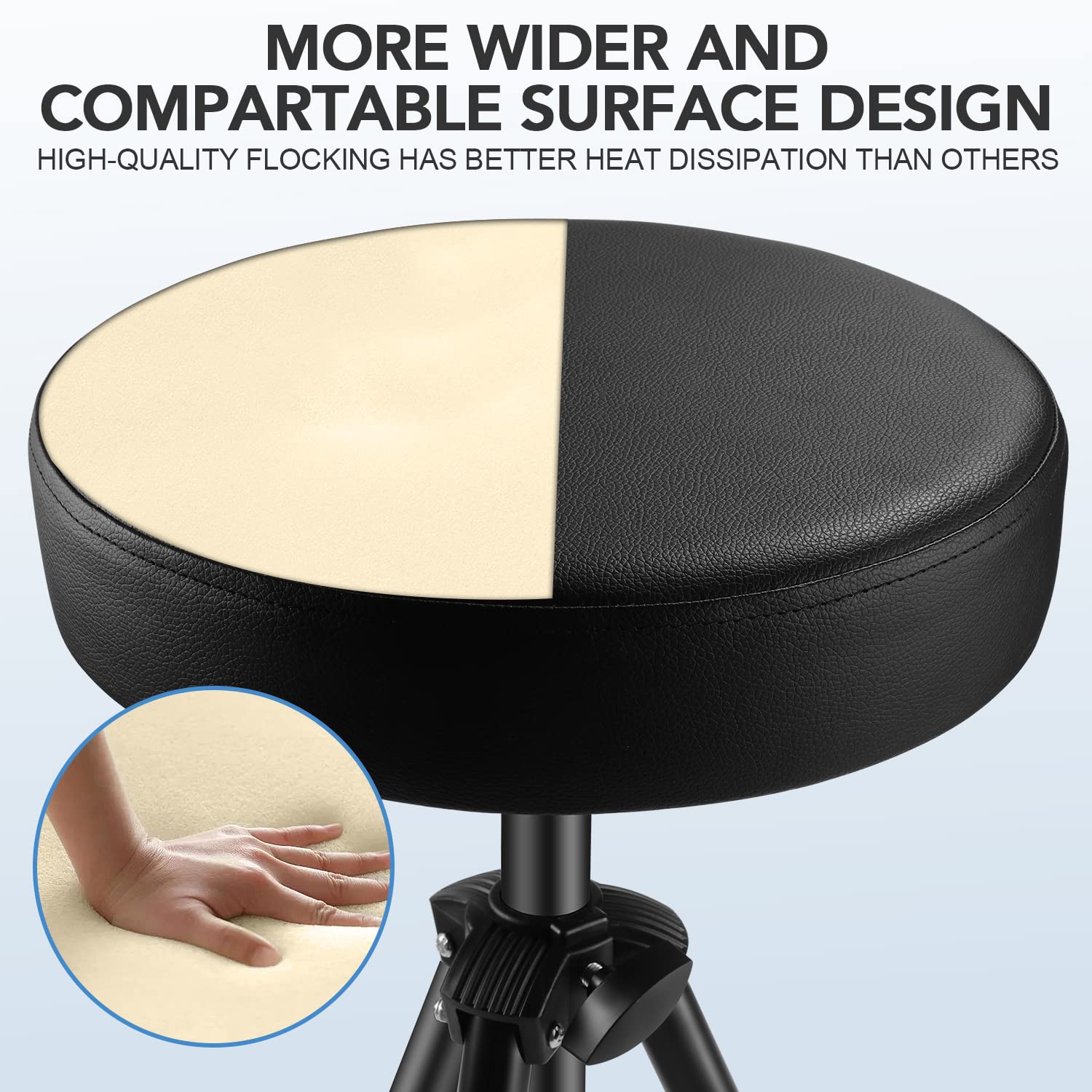 Noeler Universal Drum Throne Stool Metal Professional Drum Seat Sponge Padded for Kids&Adult with Anti-Slip feet
