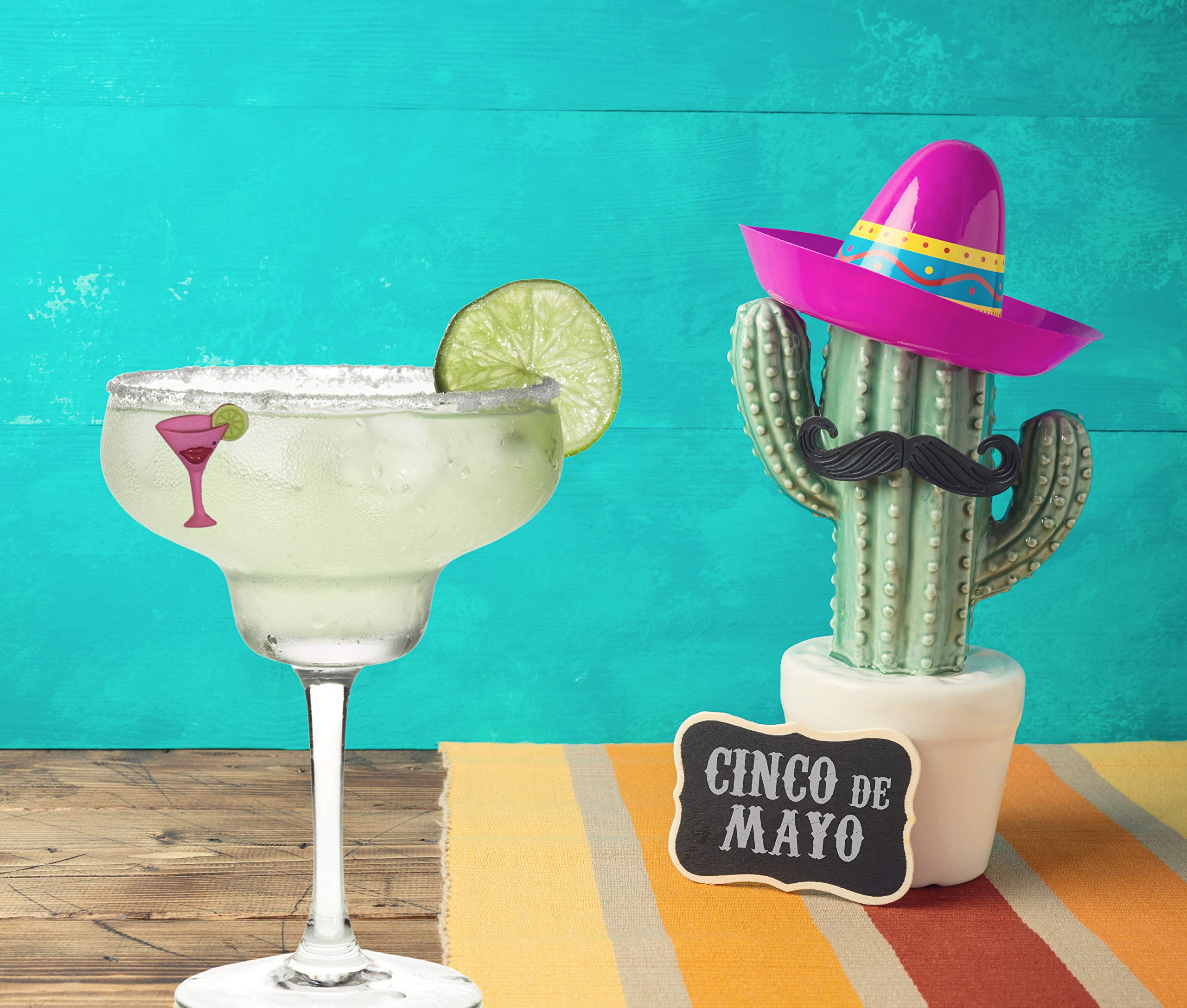 Simply Charmed Cinco de Mayo Party Supplies - Magnetic Wine Glass Charms for Margaritas, Wine Glasses and More