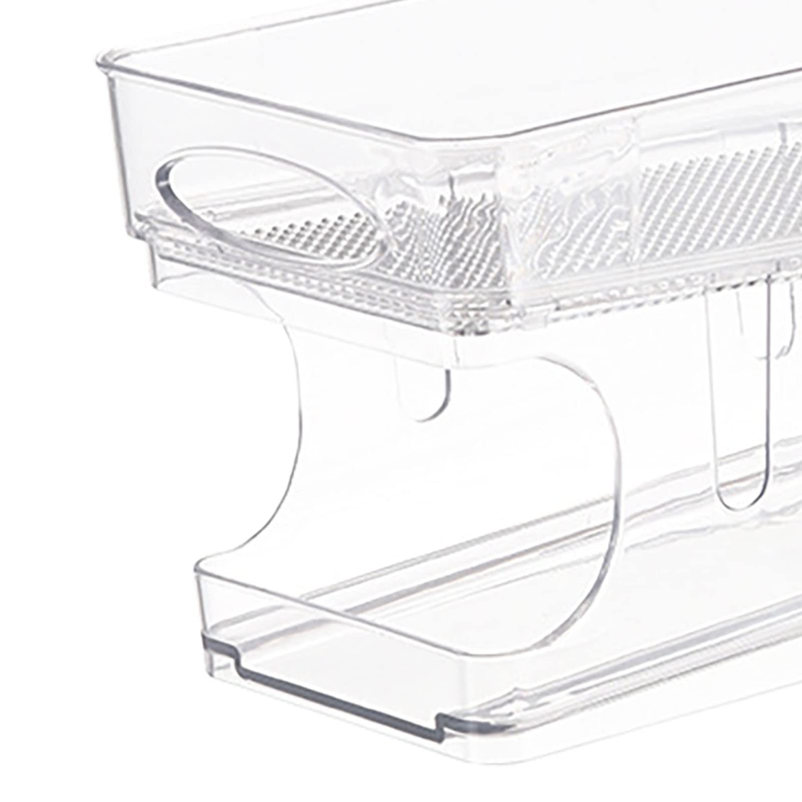 Natudeco Can Storage Dispenser for Fridge, Rolling Soda Can Organizer 2 Layer Refrigerator Beverage Holder Fridge Can Storage Rack for Drinks Cola Beer