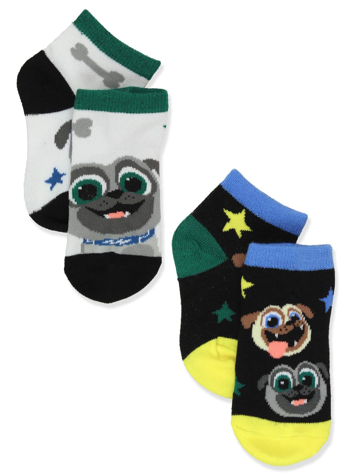 Puppy Dog Pals Toddler Boys Girls 6 pack Quarter Socks Set (X-Small (2T-4T), Multi)