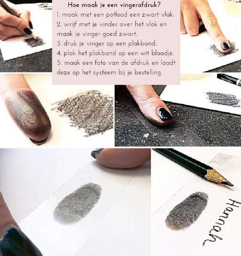 Molywoo Personalized Fingerprint Rings for Women Tiny Dainty Fingerprint Heart Ring Customized Jewelry for Mother Gift (7)