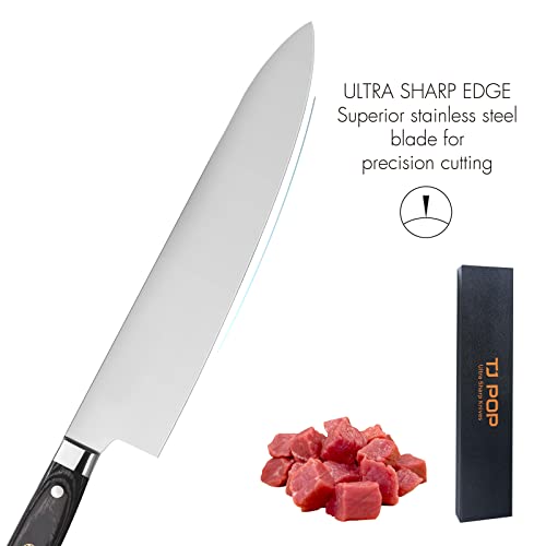 TJ POP Gyuto Chef Knife 10.6 inch, Professional Japanese Sushi Knife, Full-tang Designed, Premium High Carbon Steel Blade 270mm