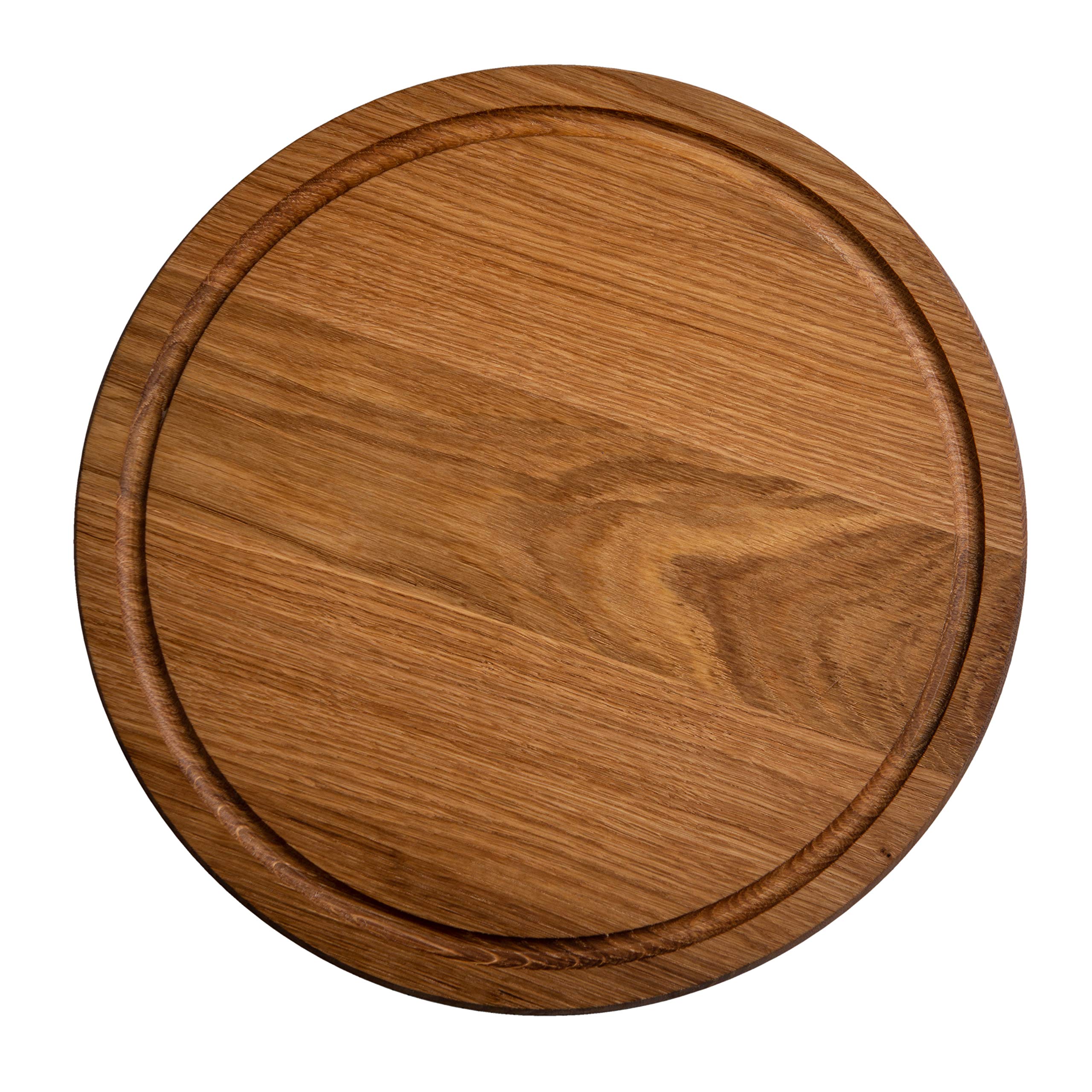Oak Round Cutting Board, Reversible Cutting Boards For Kitchen, Wood Chopping Board, Great Charcuterie and Cheese Board… (Round 12 inch)