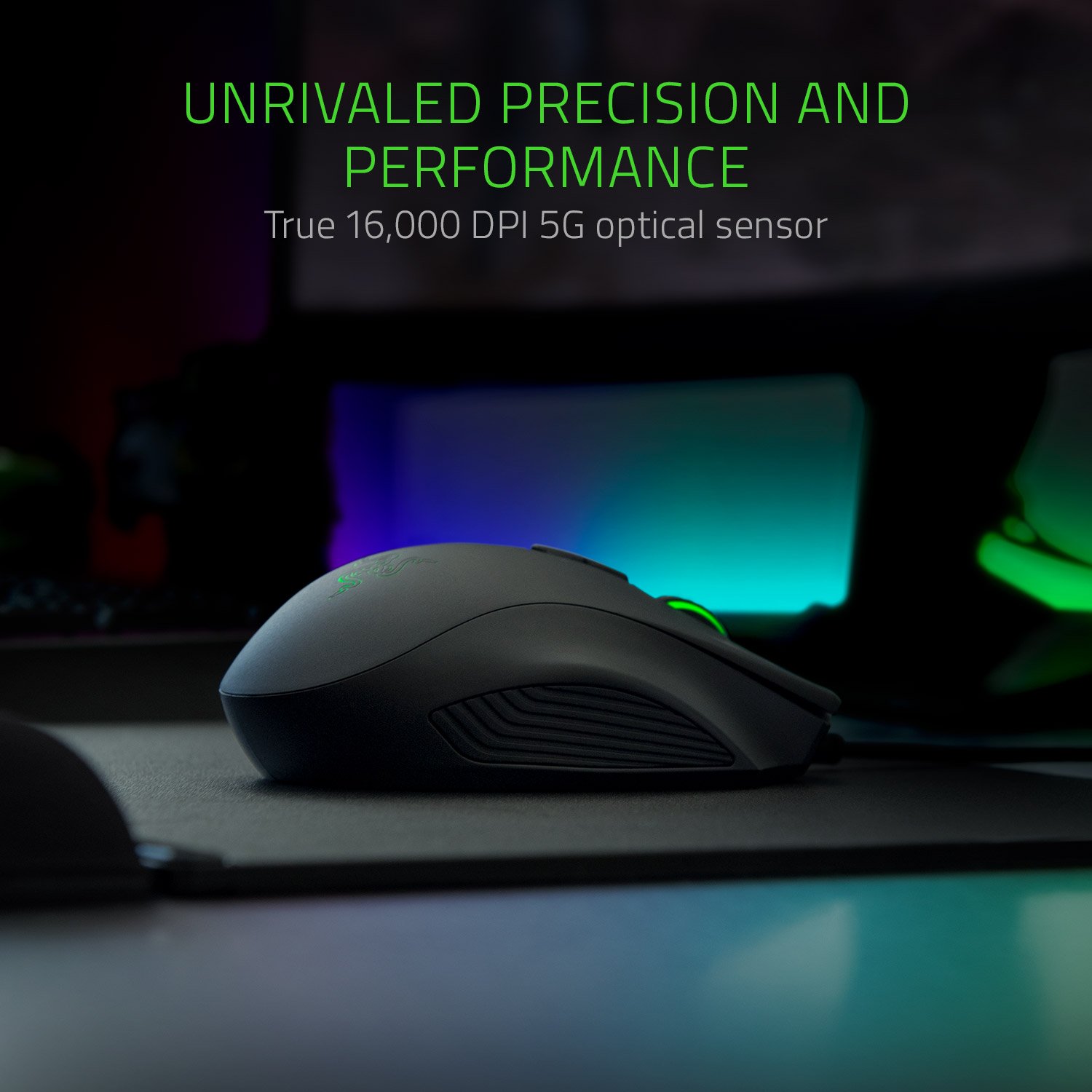 Razer RZ01-02410100-R3U1 19-Button Gaming Mouse, Black & Razer USA LTD RGB Chroma Gaming Keyboard, Black