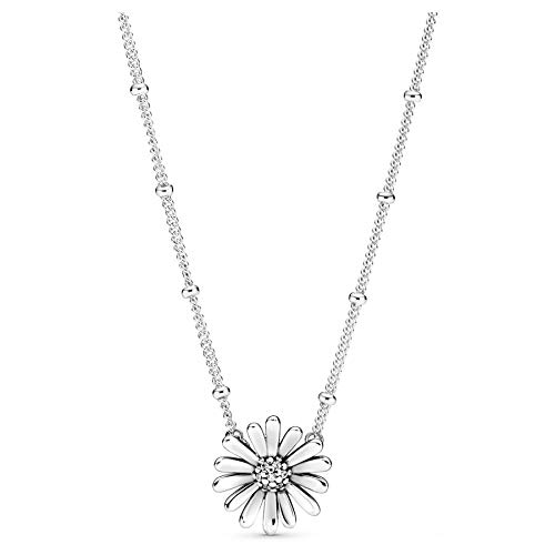 Pandora Jewelry Daisy Collier Cubic Zirconia Necklace in Sterling Silver, 17.7"