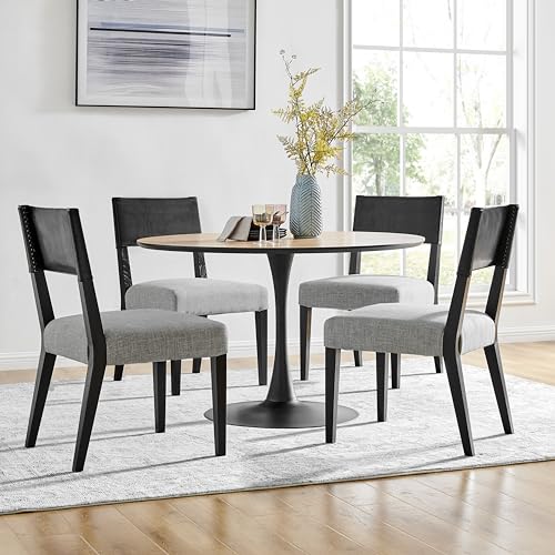 New Pacific Direct Kylo Dining Side Chair, Black/Meridien Gray