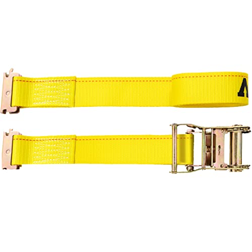 VEVOR E-Track Ratchet Strap, 8PCS 2" x 15' E Track Straps with 4400 LBS Breaking Strength, w/Polyester Webbing & Spring Fitting & Ratchets, Durable Tie-Downs for Motorcycles, Tire, Trailer Loads