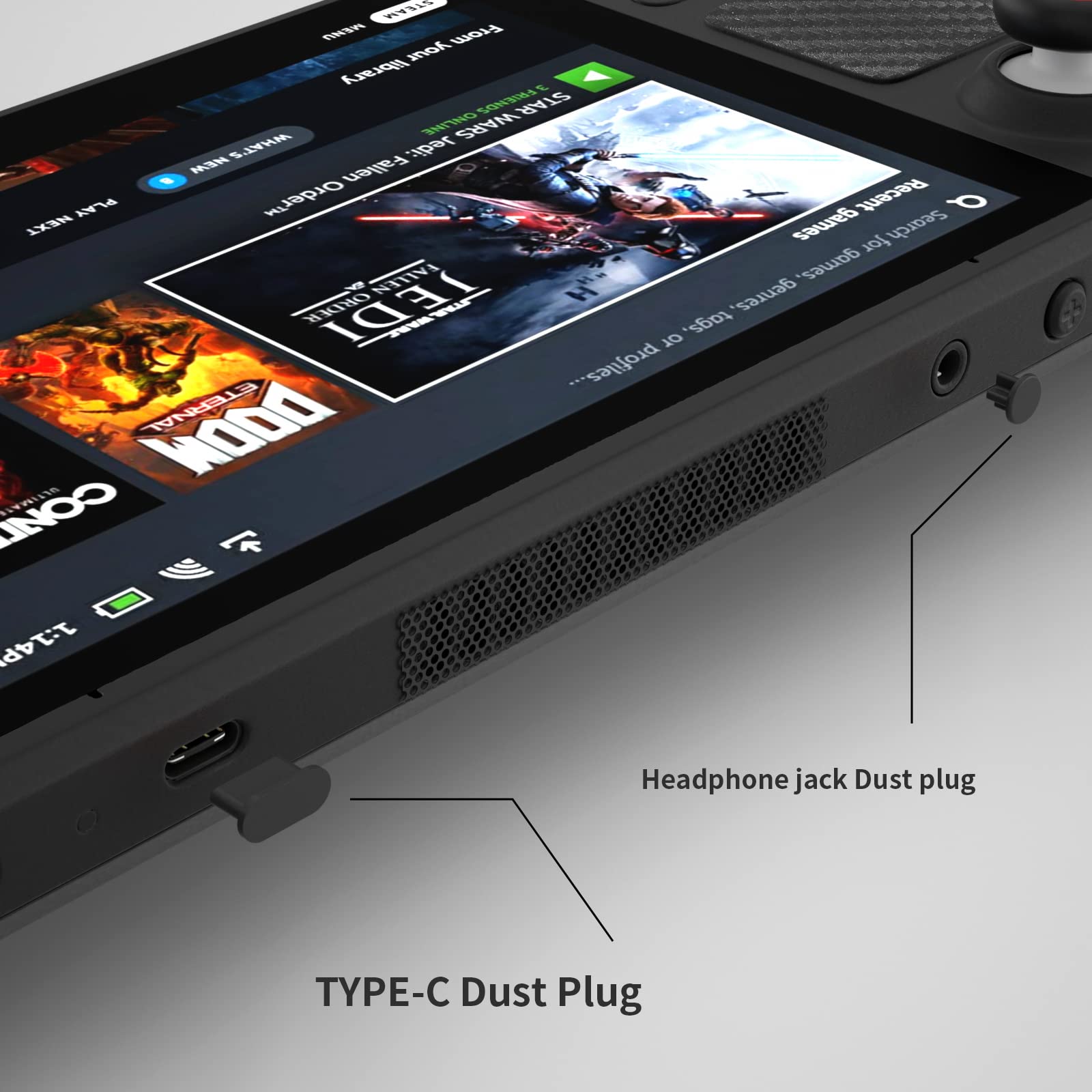Steam Deck Accessories, Steam Deck Dust Plugs, Steam Deck Touch Protector, Steam Deck Conductive Silicone Thumb Grip Caps, Vent Dust Filter Cover with Trackpads Skins - 9 in 1