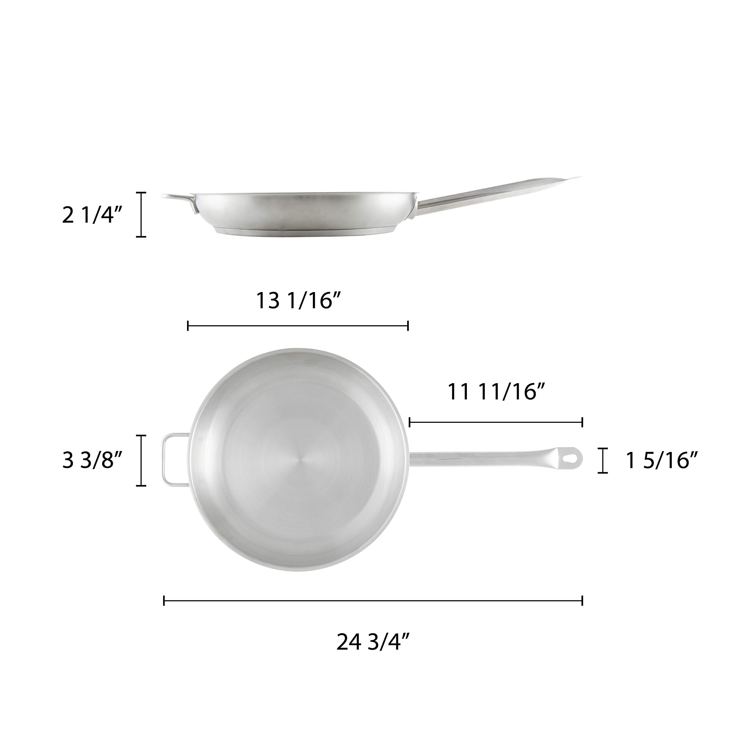 Thunder Group Stainless Steel Fry Pan, 12-Inch