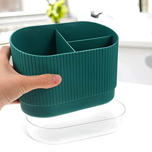 PATKAW Kitchen Utensils Kitchen Utensil Holder Countertop Utensil Organizer Desktop Chopstick Caddy 3 Compartment Flatware Basket Silverware Storage Container for Home Restaurant Utensils