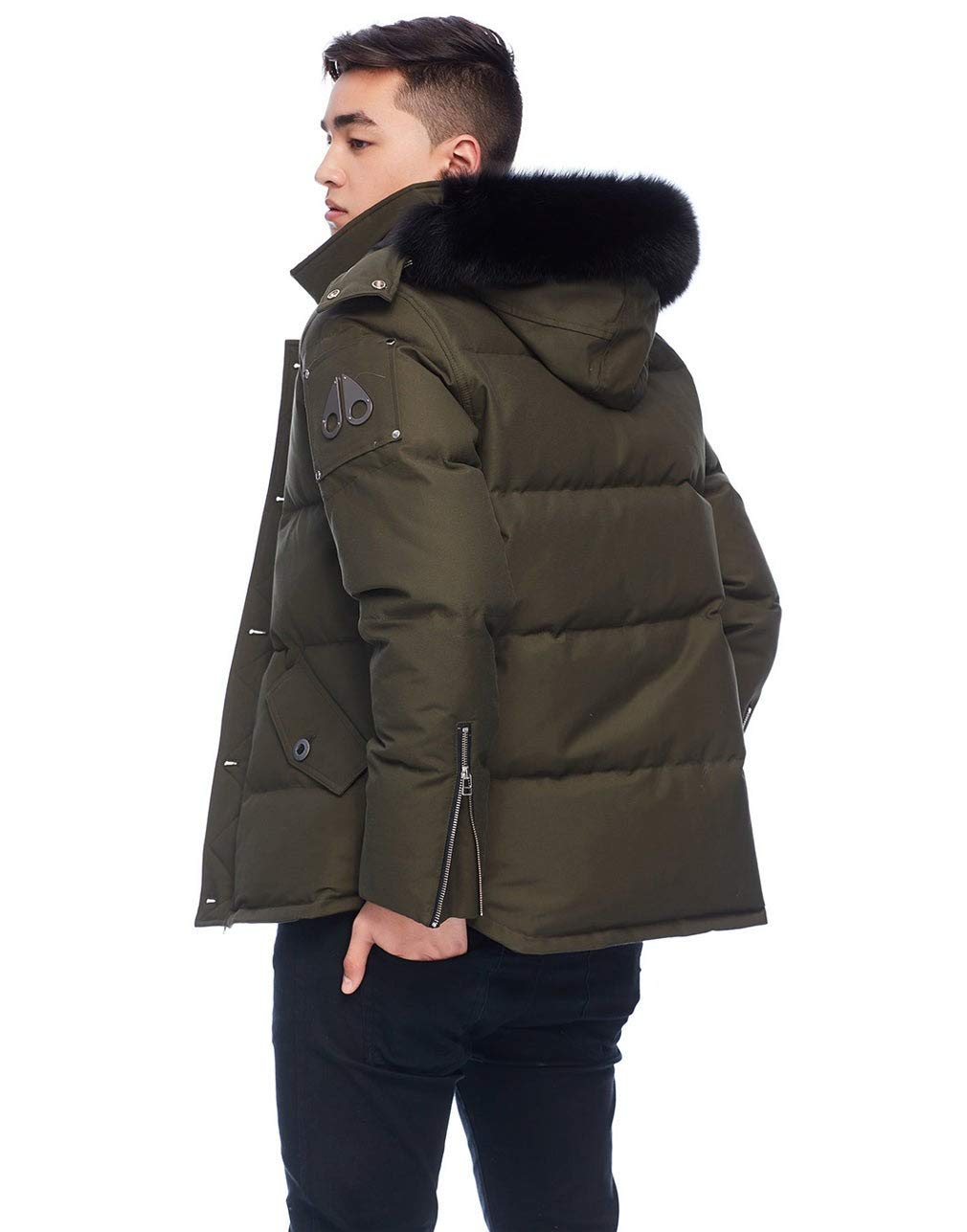 Moose Knuckles Men's 3Q Jacket, Black/Black Fur, Large