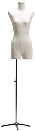 Mannequin Dress Form Torso Mannequin Torso Female Tailors Dummy Dressmakers Dummies Fashion Students Display Bust with Metal Base for Apparel Jewelry Show (E)