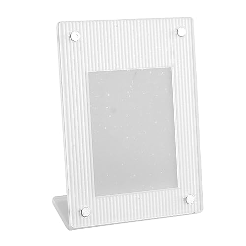 Photo Frame, Clear Acrylic Desktop Photo Frame Simple Cleaning Magnetic Stable Placement for Home (Transparent (Wave Pattern))