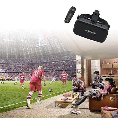 Vr Smart Digital Glasses, Imax Giant Screen Cinema Effect 3D Virtual Reality Headworn Game Glasses with Handle Set, 600 Degrees Can Be Adjusted, Compatible with iOS and Android