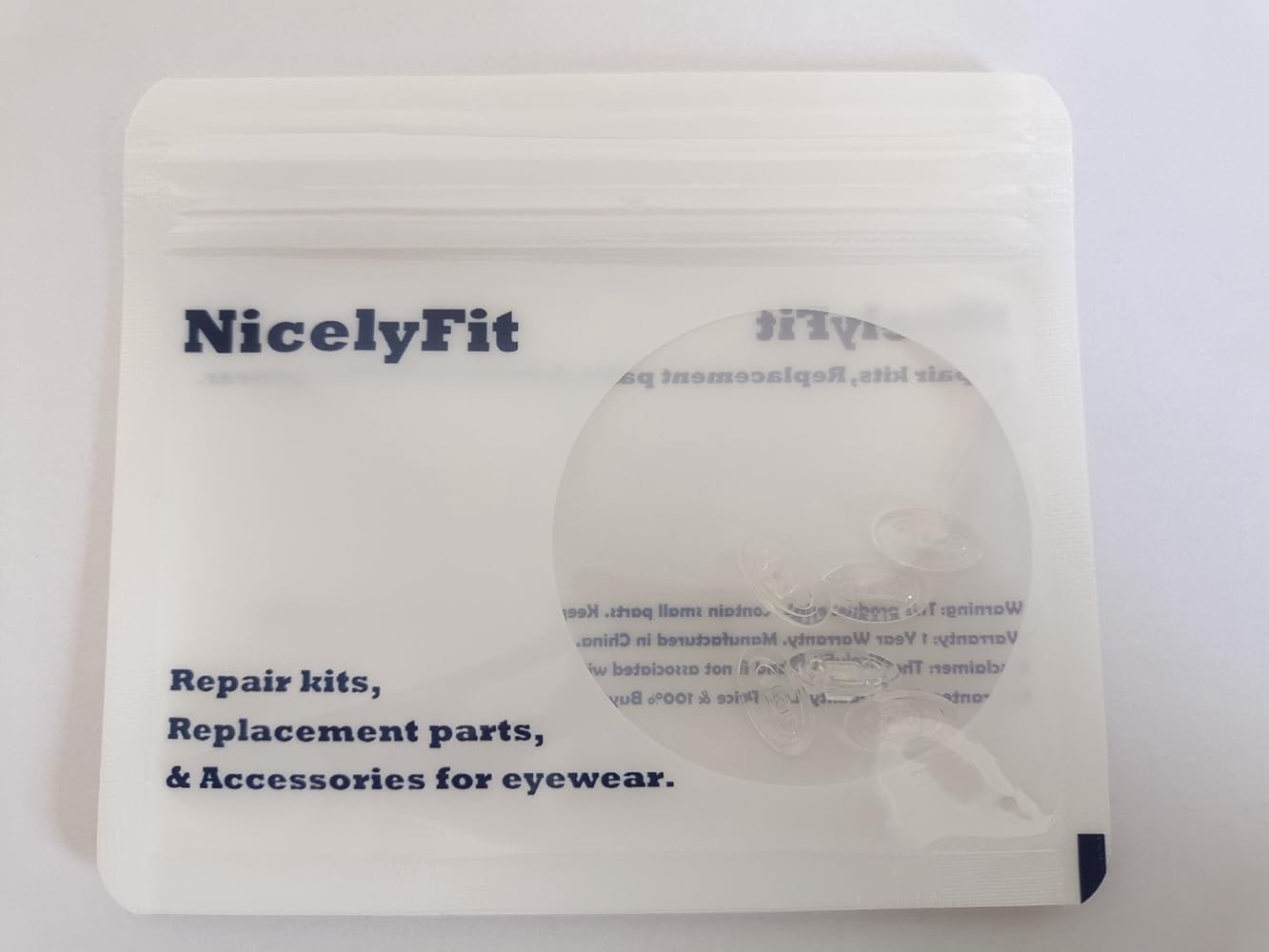 NicelyFit Clear Push-on Nose Pads for Oakley Eyeglass Frames OX5079 OX5038 OX5066 OX5088 OX3102 OX5040 OX5042 etc. (Clear - 3 Pairs)