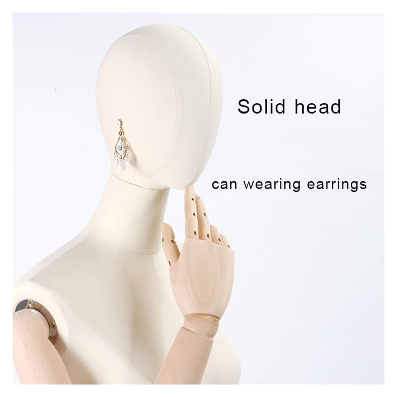 Mannequin Tailors Dummy Torso Dress Form Torso Female Tailors Dummy Dressmakers Dummies Fashion Students Display Bust with Solid Wood Arm Detachable Rotatable Used