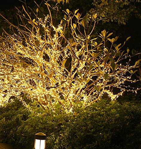 Outdoor Fairy Lights Solar String Lights Waterproof 200led 72ft 8Modes Starry Lights Solar Powered String Light for Garden Yard Home Wedding Decoration (Warm White Stars)