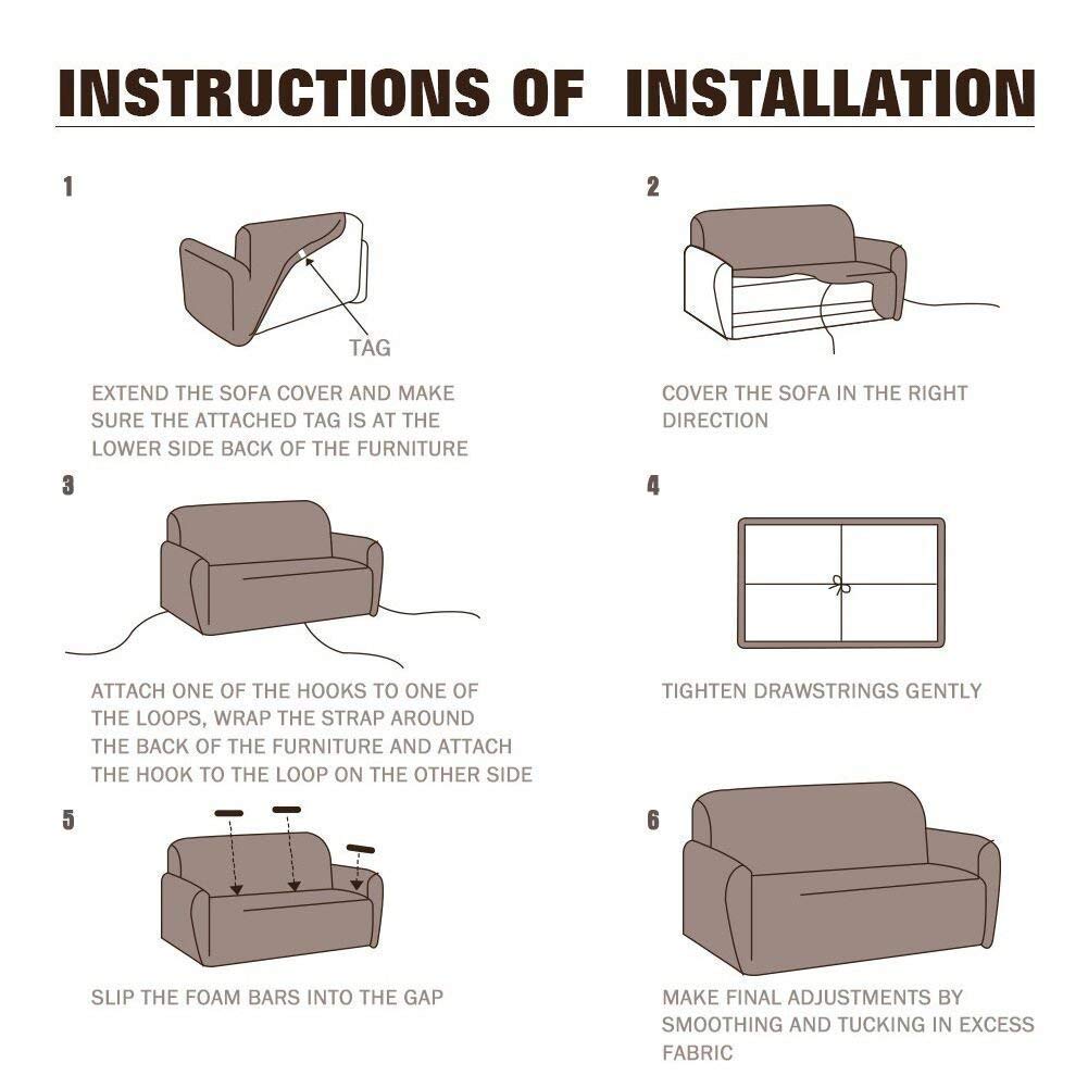 nordmiex Printeded Stretch Sofa Slipcover - 1 Piece Elastic Polyester Spandex Couch Covers- Universal Fitted Sofa Slipcover Furniture Protector (Loveseat Sofa,Black/Cream)