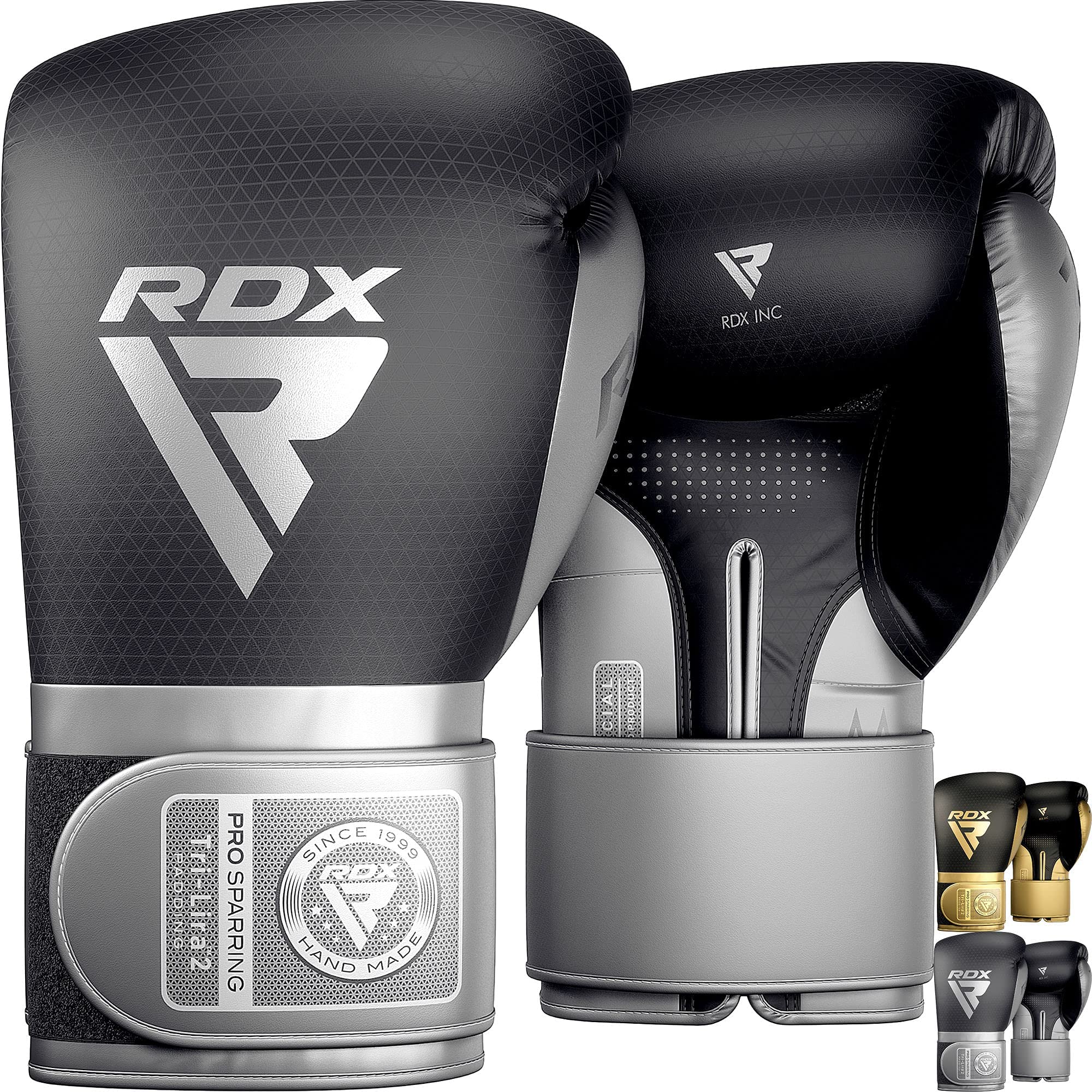 RDX Professional Boxing Sparring Gloves, Mark PRO Competition, Super Skin Maya Hide Leather, Multi-Layered, Padded Wrist Support, EZ Strap for Firm Secure Fit, Kickboxing Training