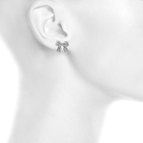 Lux Accessories Pave Crystal Simple Delecate Bow Stud Earrings Women's Kids & Girls