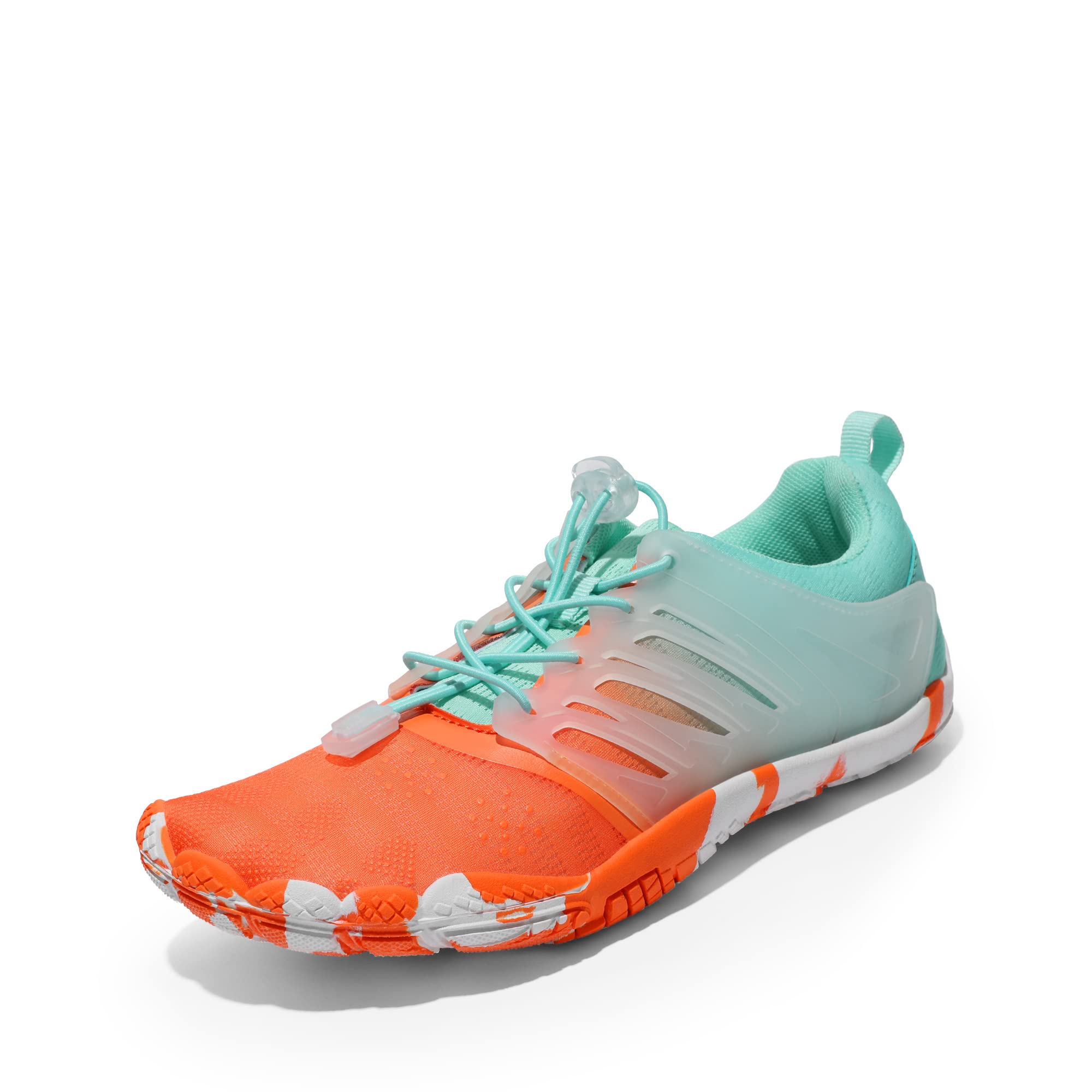 NORTIV 8 Athletic Hiking Water Shoes for Women Qucik Dry Barefoot Walking Kayaking Surfing Training Beach Shoes Size 7 Orange/Blue SNWS231W