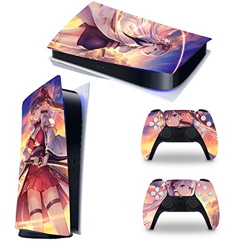 playstation 5 Skin Set – Anime Gunner Game - HD Printing Vinyl Skin Cover Protective for PS5 Console and 2 PS5 Controller ( Only fit PlayStation 5 regular)