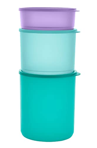 New Tupperware Basic Bright Large Rounds Container Canister 3pc Set