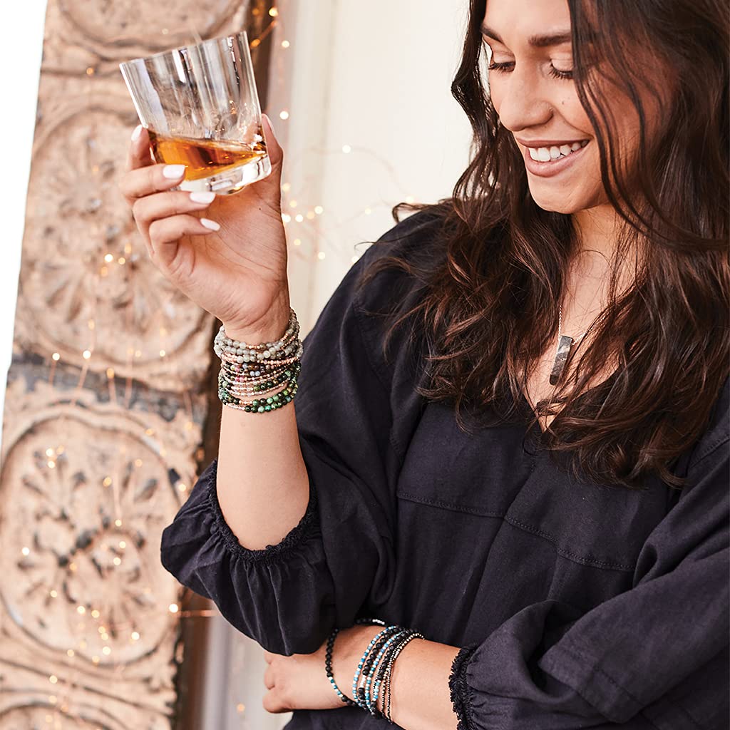 Scout Curated Wears - Women's Stone Duo Wrap Bracelet/Necklace/Pin - Turquoise & African Turquoise/Gold & Silver