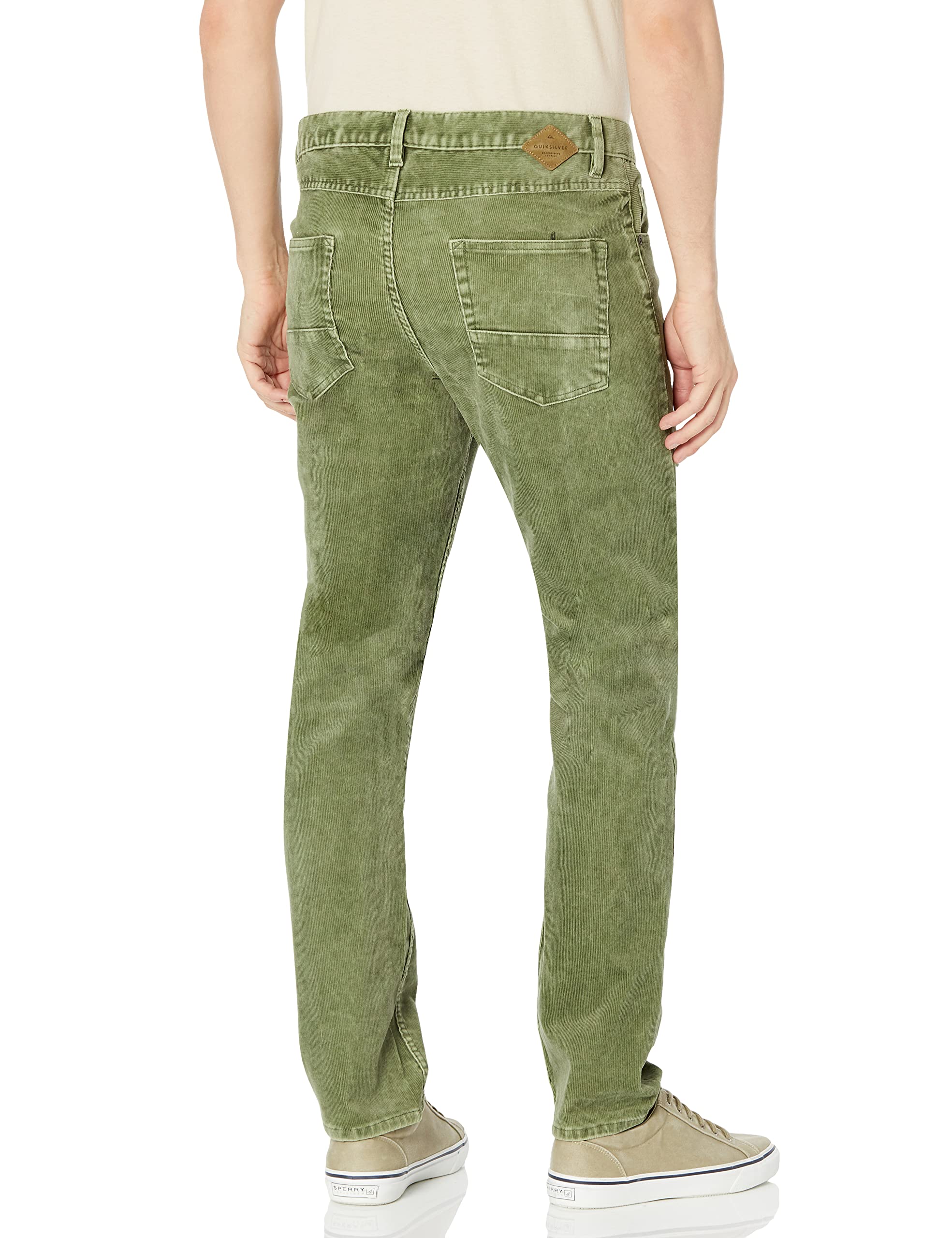 Quiksilver Men's Kracker Cord Corduroy Chino Pants, Four Leaf Clover, 28