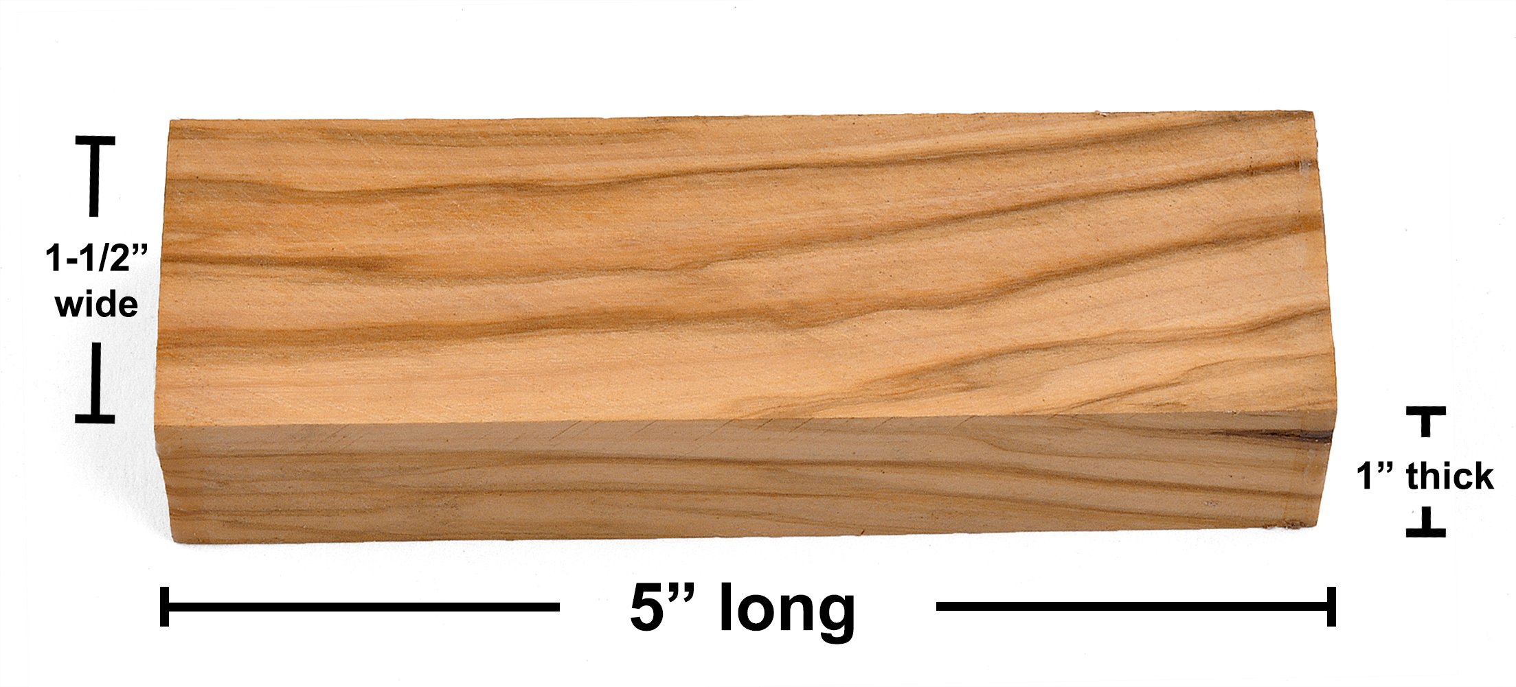 Texas Knifemakers Supply Olive Wood Knife Handle Block (Each Piece is Unique) 5" x 1-1/2" x 1"