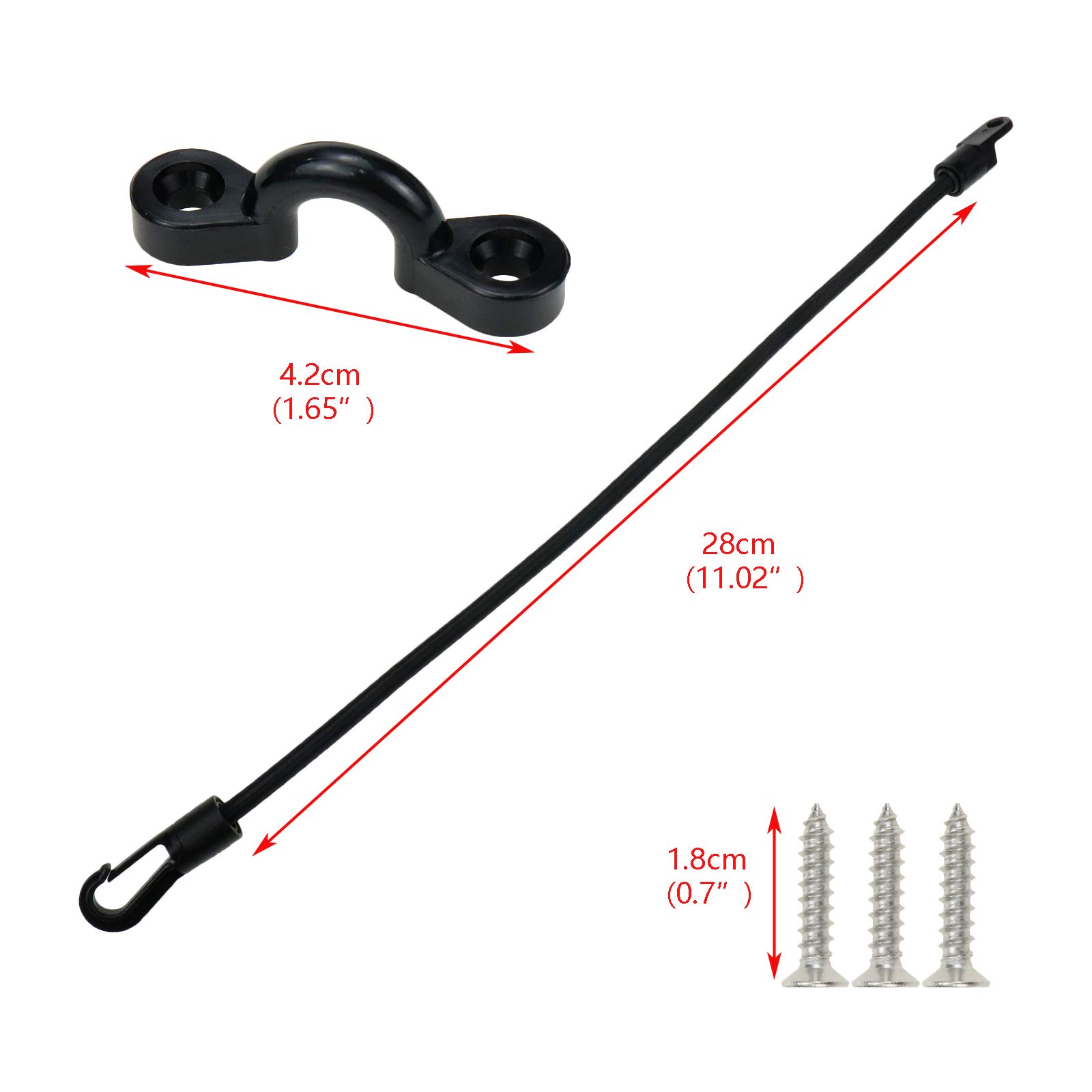 Quluxe Kayak Paddle Keeper Kayak Bungee Paddle Holder Kit Kayak paddle Clip, Kayak Rigging Accessory with Screws, Kayak Accessories (Pack of 4)