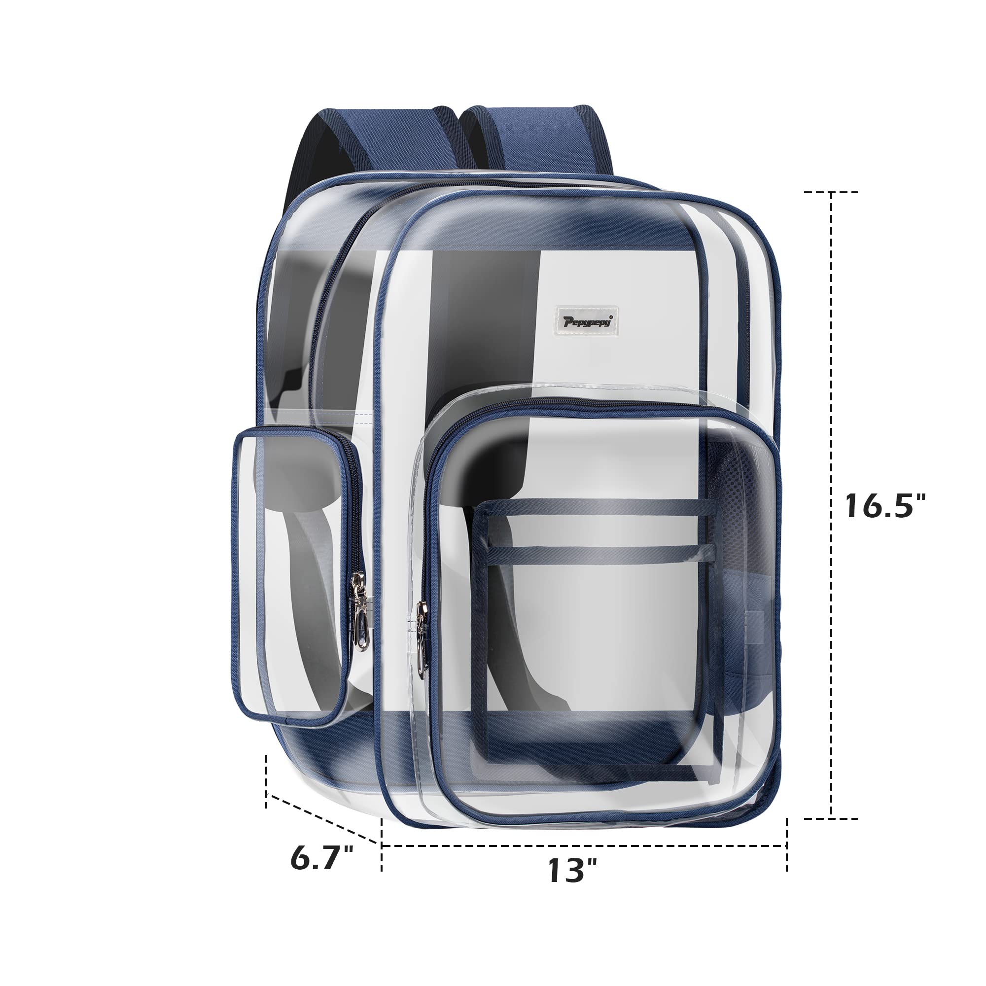 Pepypepy Clear Backpack,Waterproof Transparent Backpack,Heavy Duty PVC Clear Bag Perfect for Women Men(Blue)