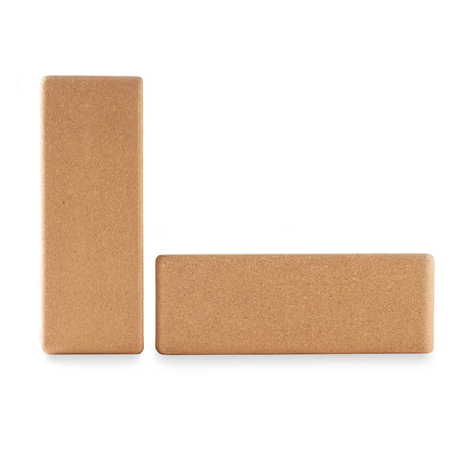 Node Fitness Premium Yoga Block (Set of 2) - 3 Inch Thick Cork Brick