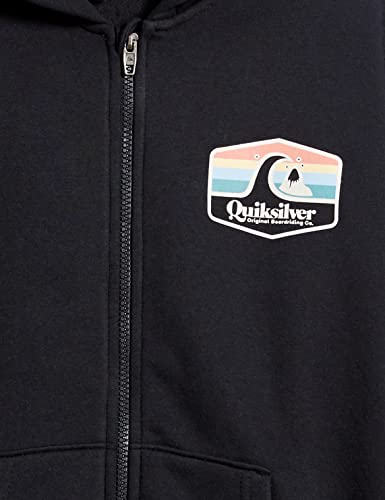 Quiksilver boys Town Hall Zip Youth Sweatshirt Hoodie Cotton Lightweight Jacket, Black, Medium US
